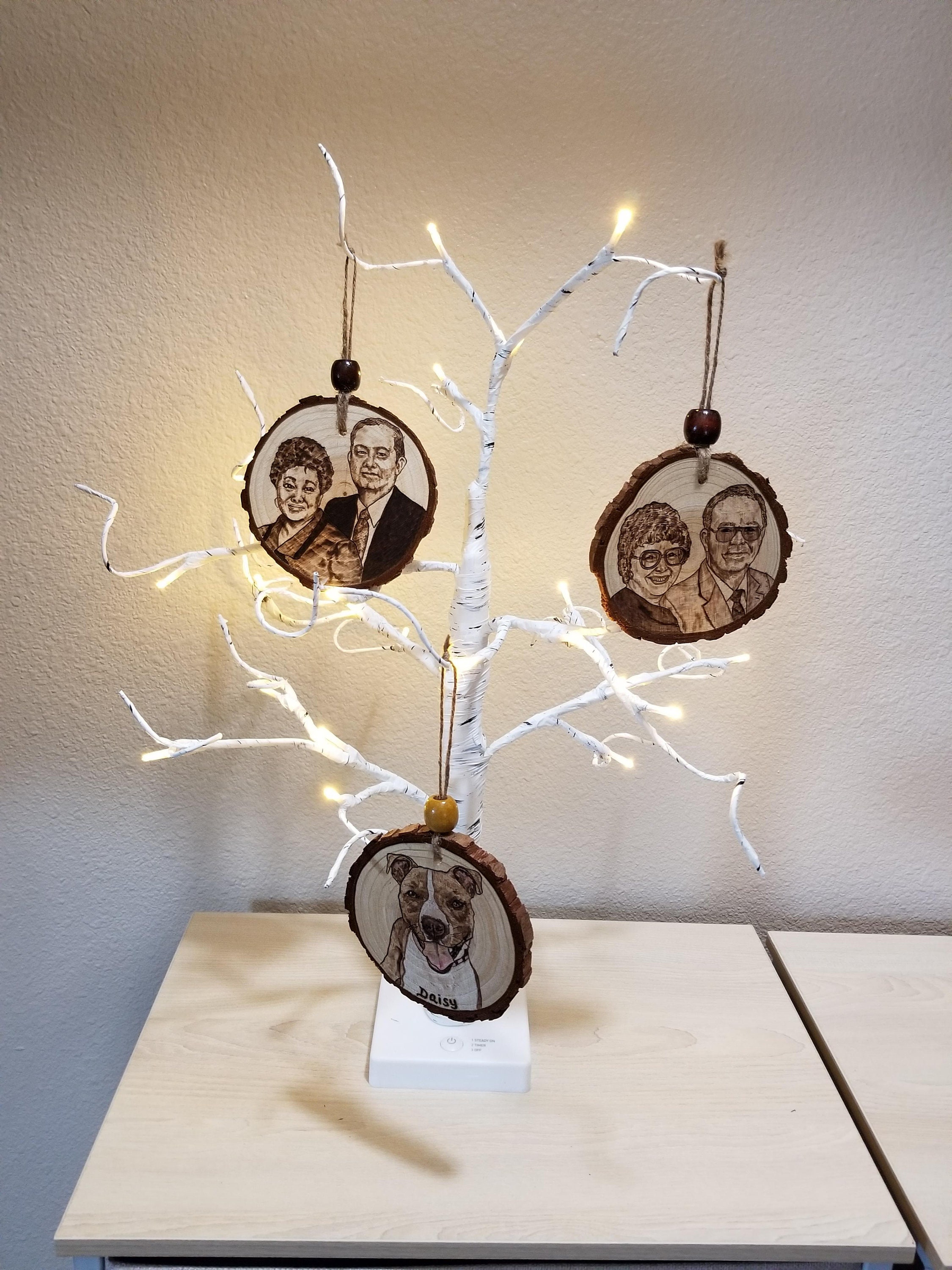 Miniature Portrait Wood-burned Pyrography Portraits - Etsy