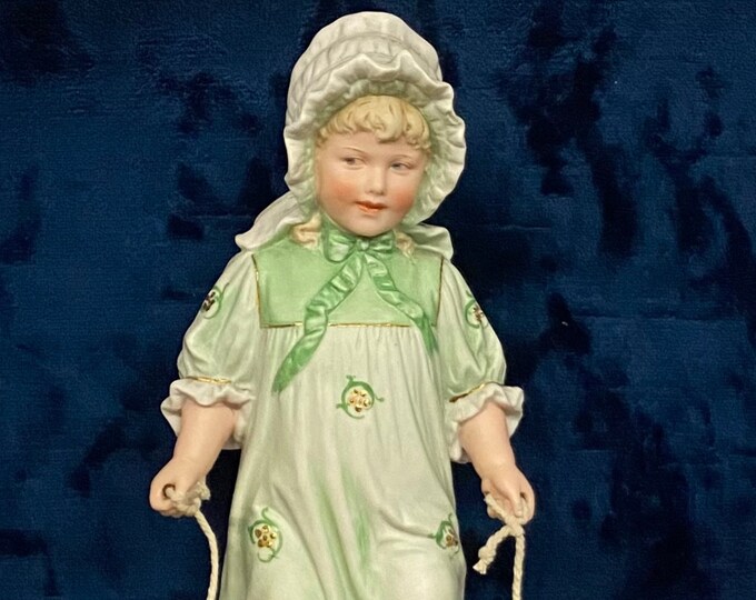 Antique Gebruder Heubach Bisque Porcelain Girl With Jump Rope Figurine ...