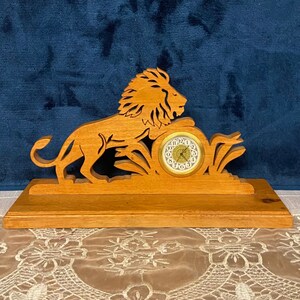 Wood Scrollwork Lion Desk Clock - Etsy