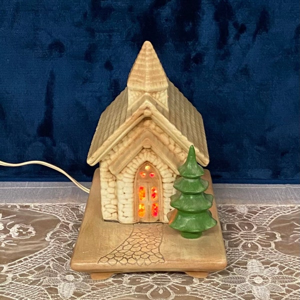 Lighted Ceramic Church - Etsy
