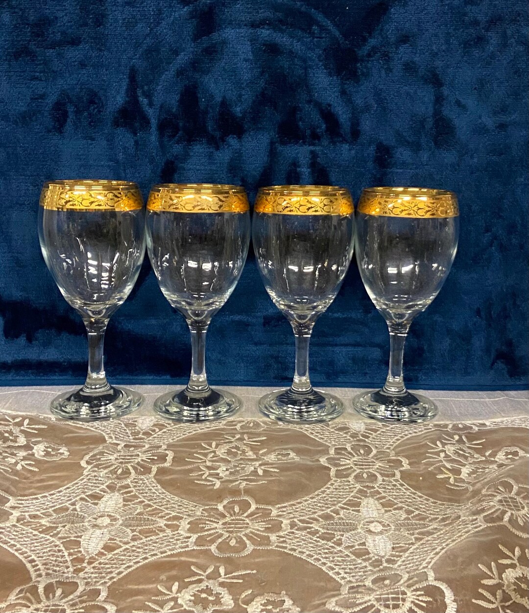 Circleware Classique Gold Rimmed Wine/water Glasses Set of 4 - Etsy