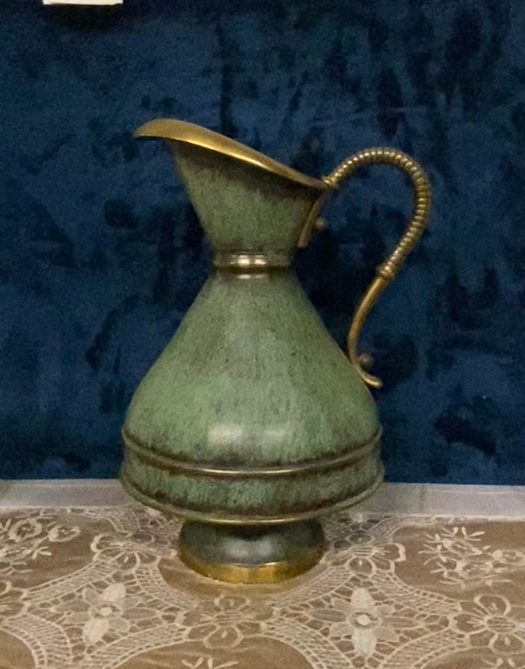Dayagi Oppenheim Green Verdigris & Brass Decorative Pitcher - Etsy