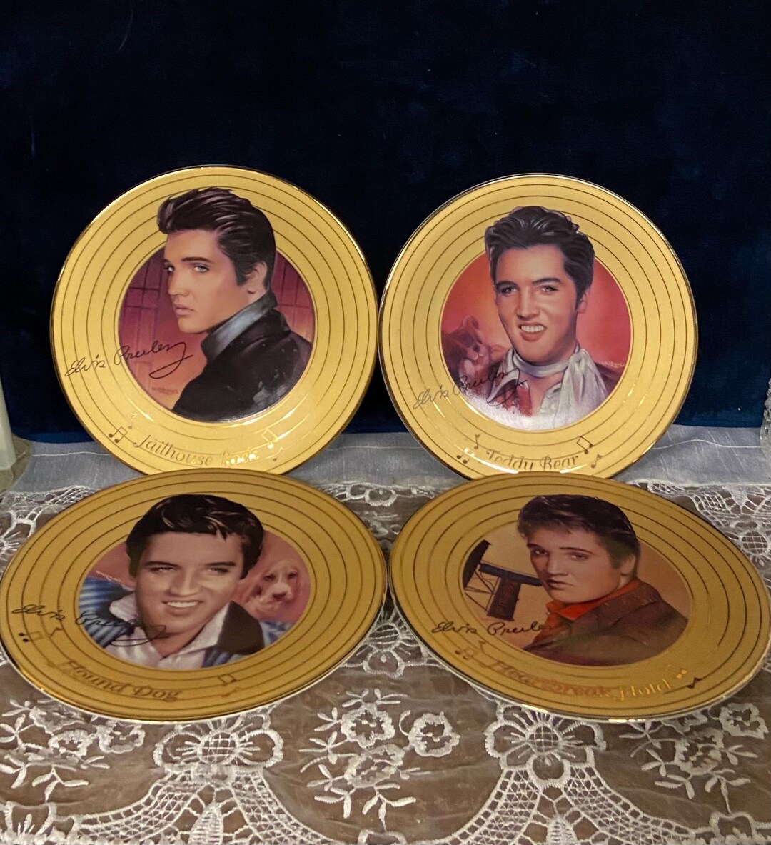 BRADEX Solid Gold ELVIS Set of 4 Collectible PLATES - Etsy