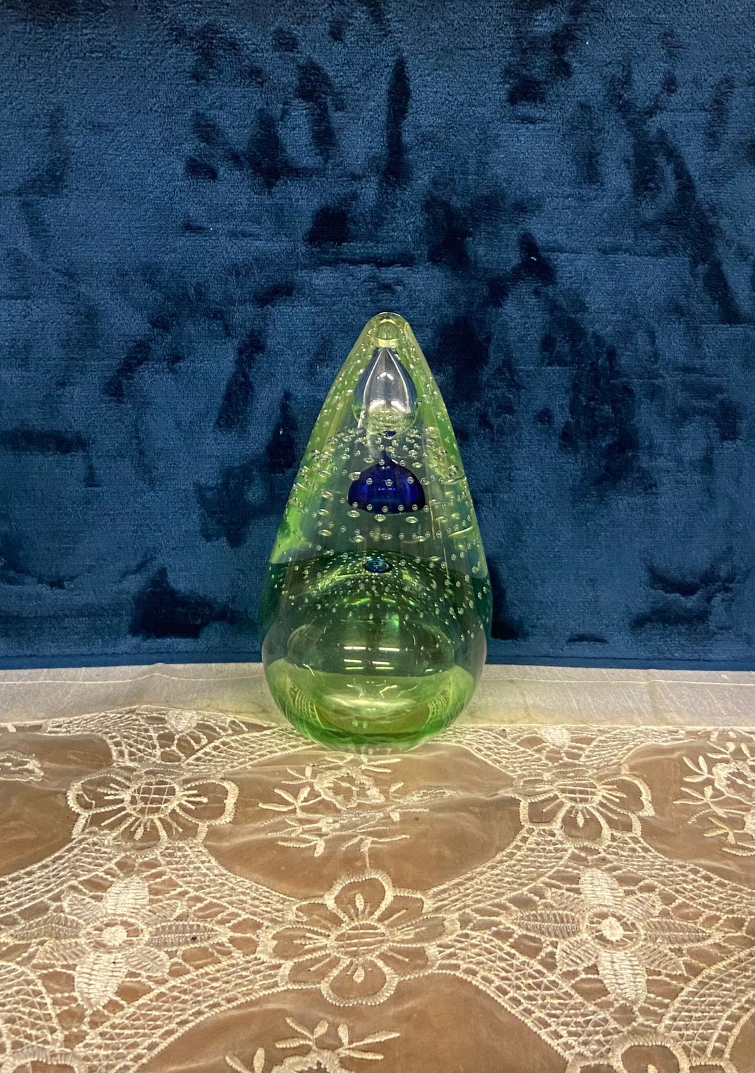 ART GLASS Adam JABLONSKI Signed Studio Large Controlled Bubble Decor ...