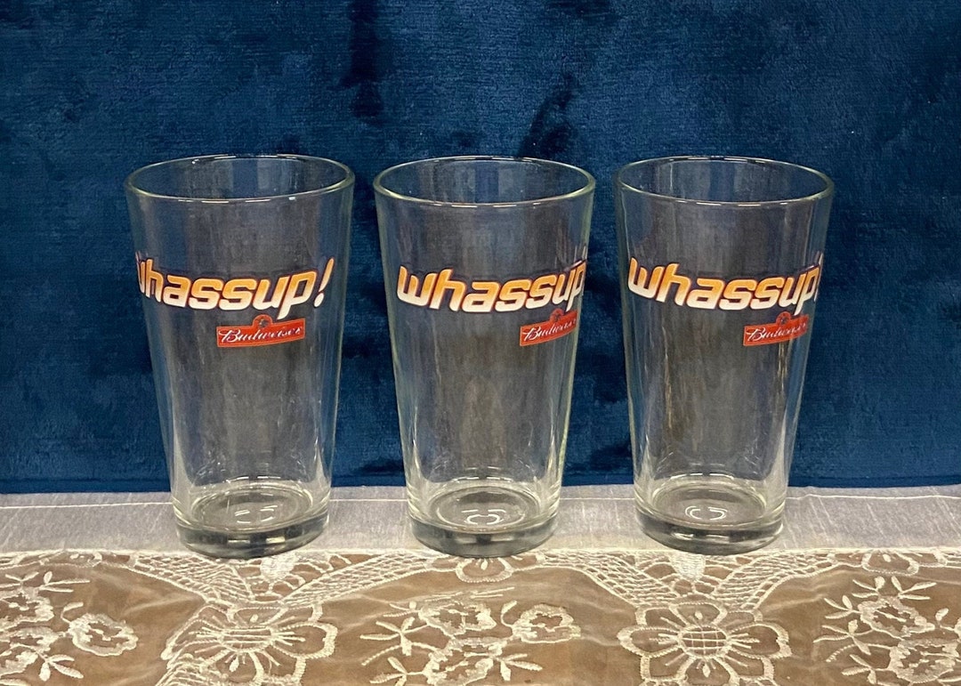 Budweiser "wassup!" Pint Glasses Set of 3 - Etsy