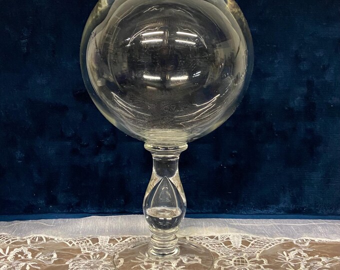 20th Century Clear Glass Wig/hat Stand - Etsy