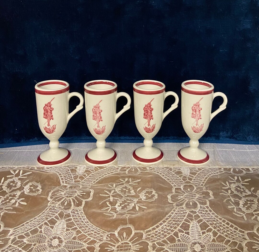 Loubat Diablo White & Burgundy New Orleans Vitrified China Demitasse ...