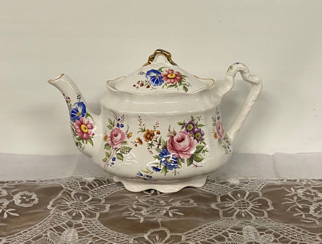 Arthur Wood & Son Floral Teapot 6673 Made in Staffordshire England - Etsy