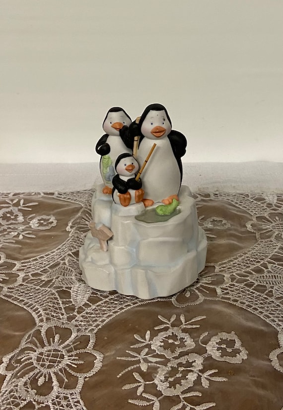 San Francisco Music Box Company Penguins Ice Fishing Music Box - Etsy