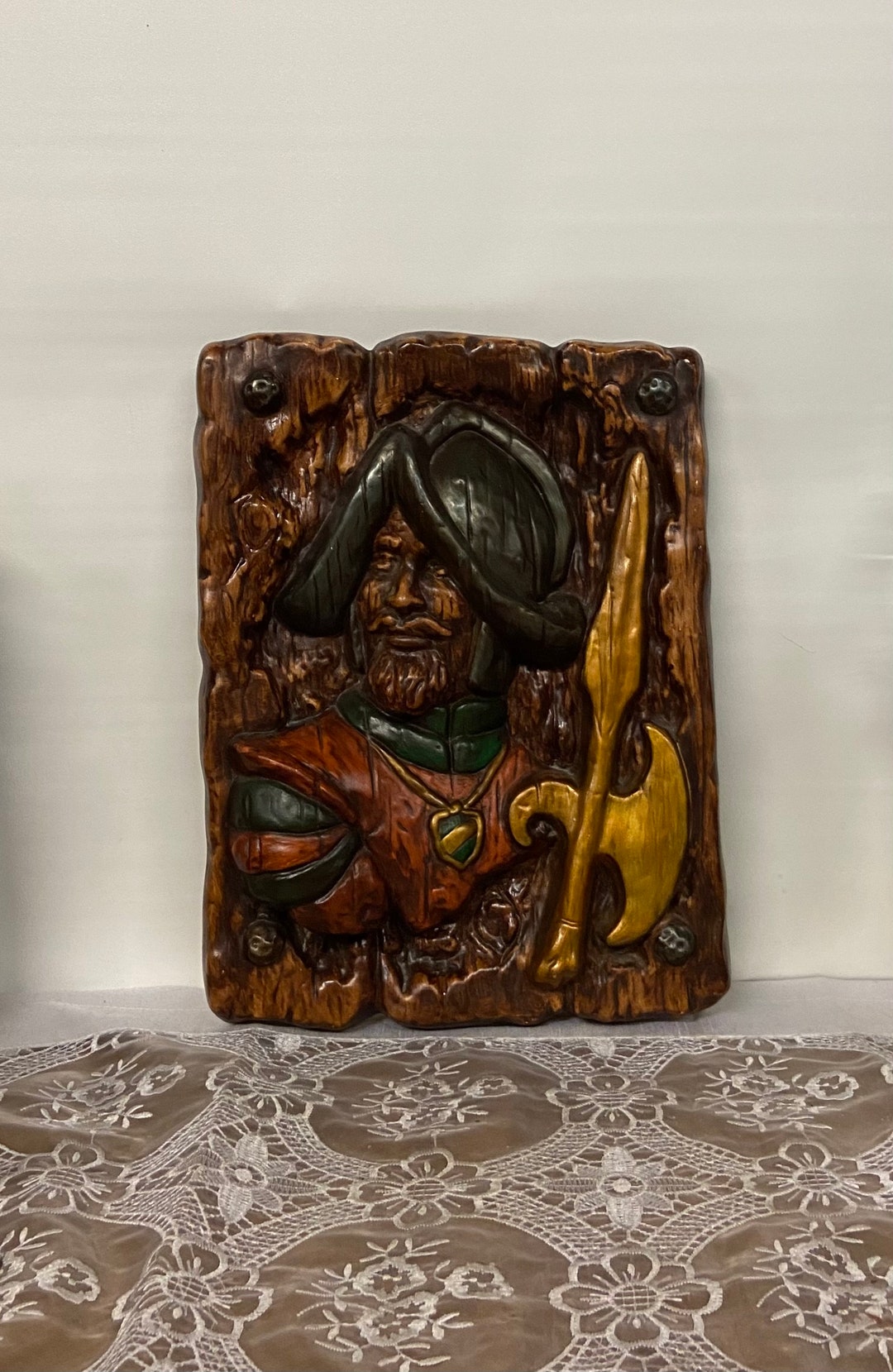 Mid Century Ceramic Spaniard/spanish Conquistador Plaque - Etsy