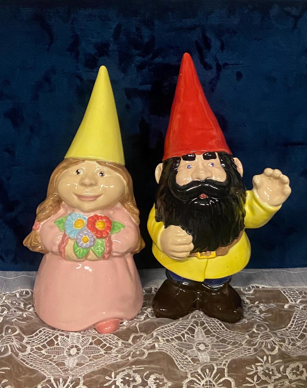 Hand Crafted Ceramic Husband & Wife Gnome Figurines - Etsy
