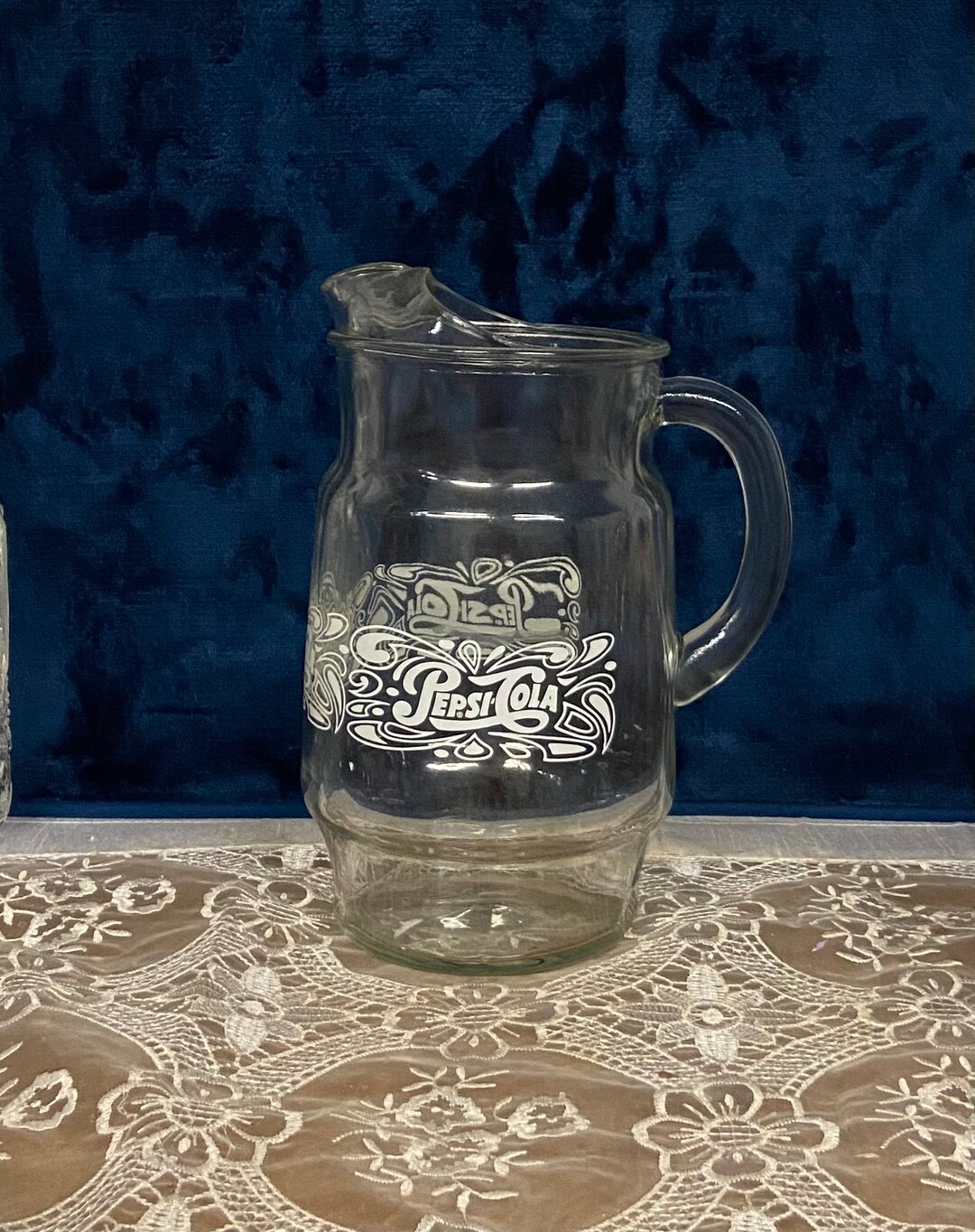 Mod Pepsi Cola Clear Glass Pitcher - Etsy