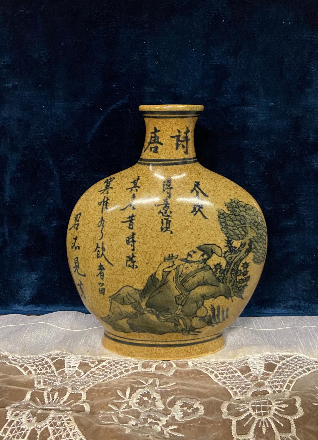 CHINESE LI BAI Pottery Moon Flask Decorative Porcelain Vase - Etsy
