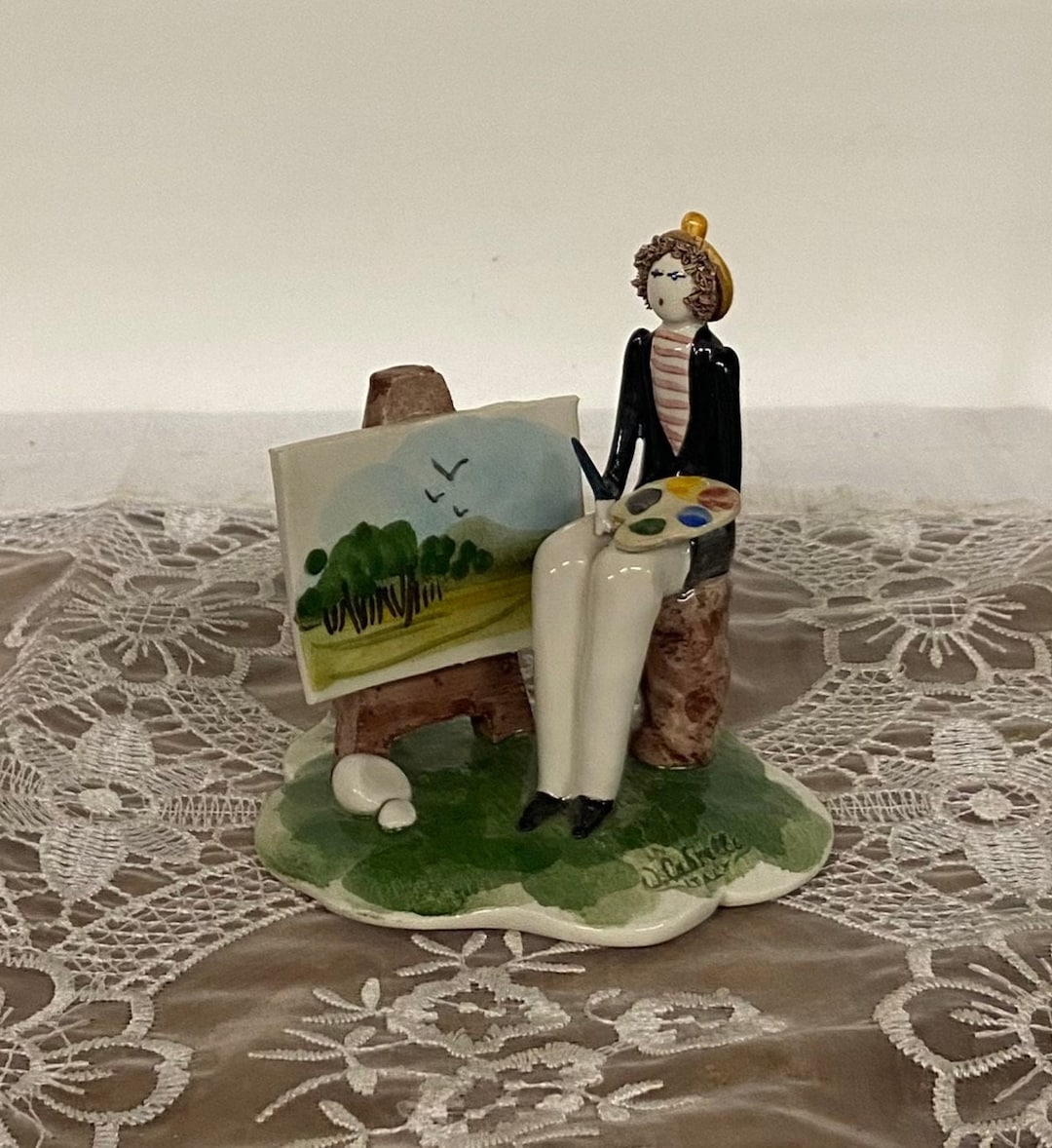 W. Cabrelli Porcelain Italy Park Scene Landscape Artist Figurine - Etsy