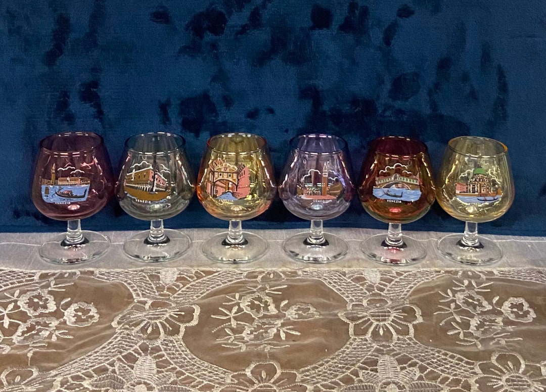 Venezia Scenes Brandy Snifter/wine Glasses Set of 6 - Etsy