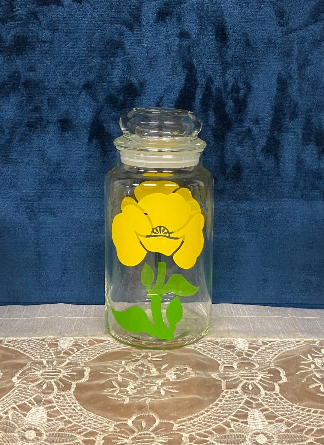 Anchor Hocking Yellow Poppy Foxy Flowers Jar/canister - Etsy