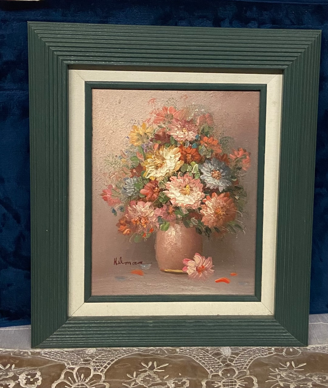 Robert Helman Floral Bouquet Oil Painting Marlin Art - Etsy