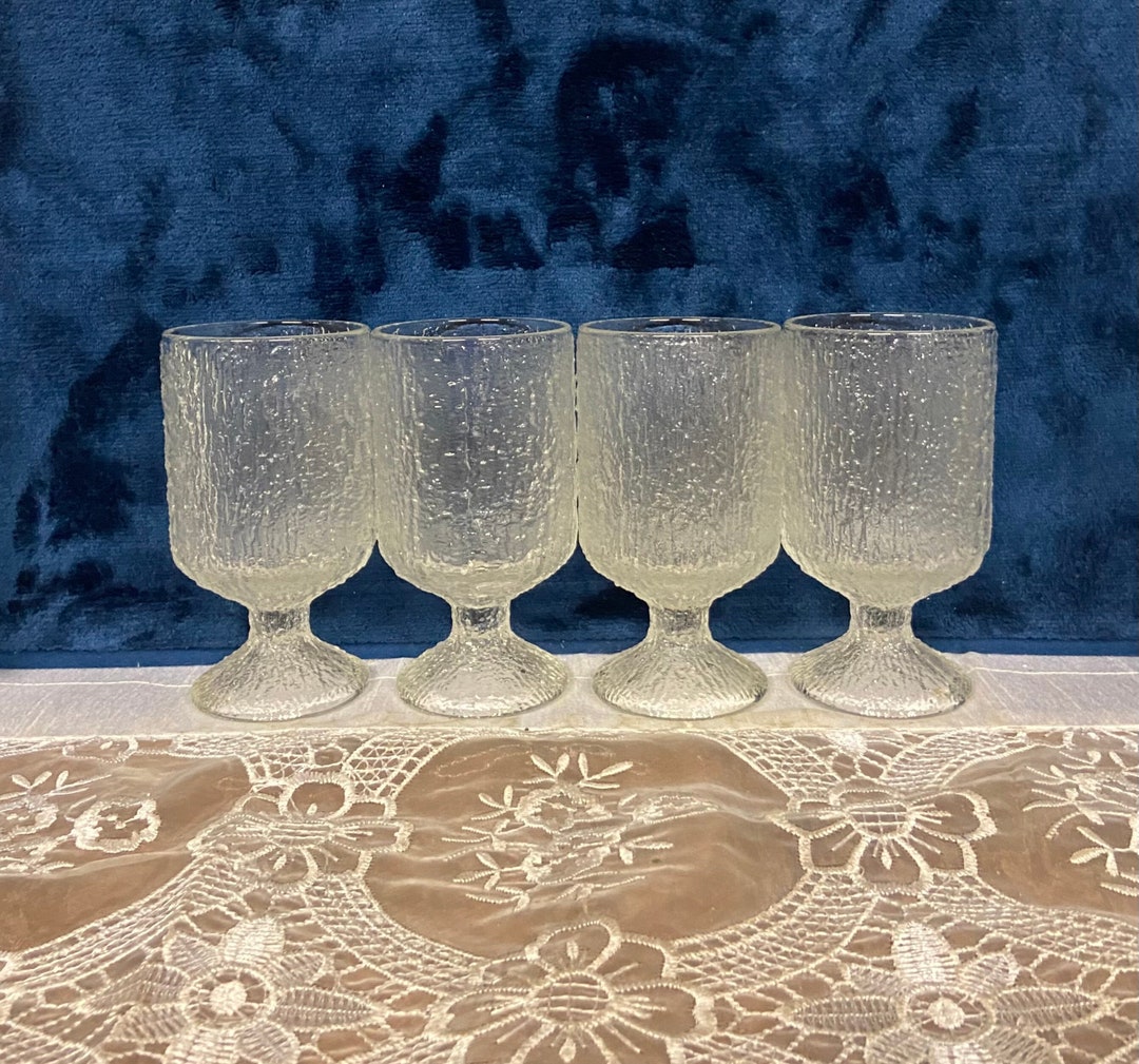 Indiana Glass Crystal Ice Wine Goblets Set of 4 - Etsy