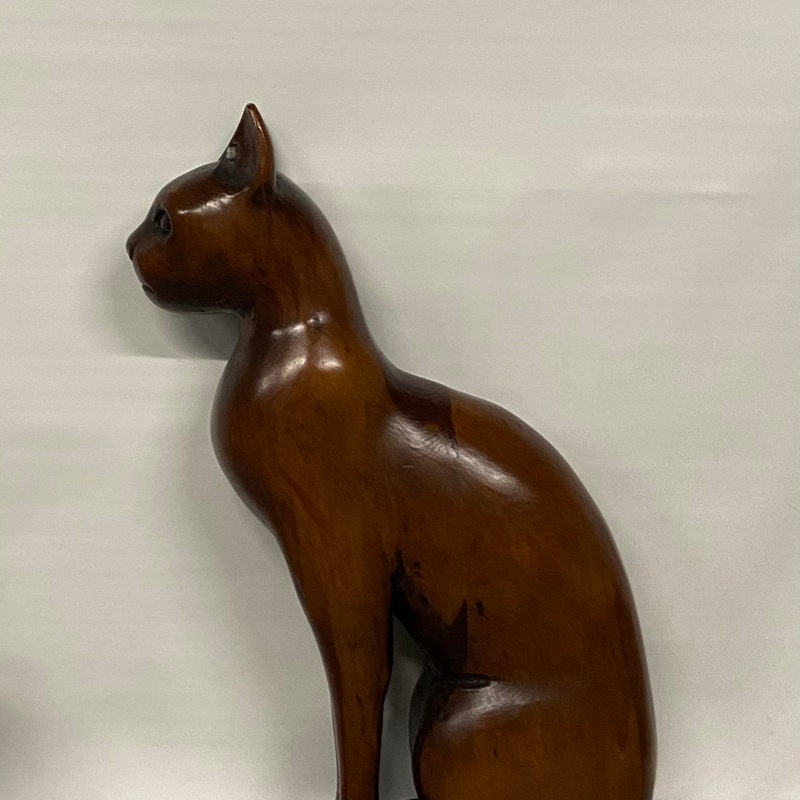 Carved Wood Cat - Etsy