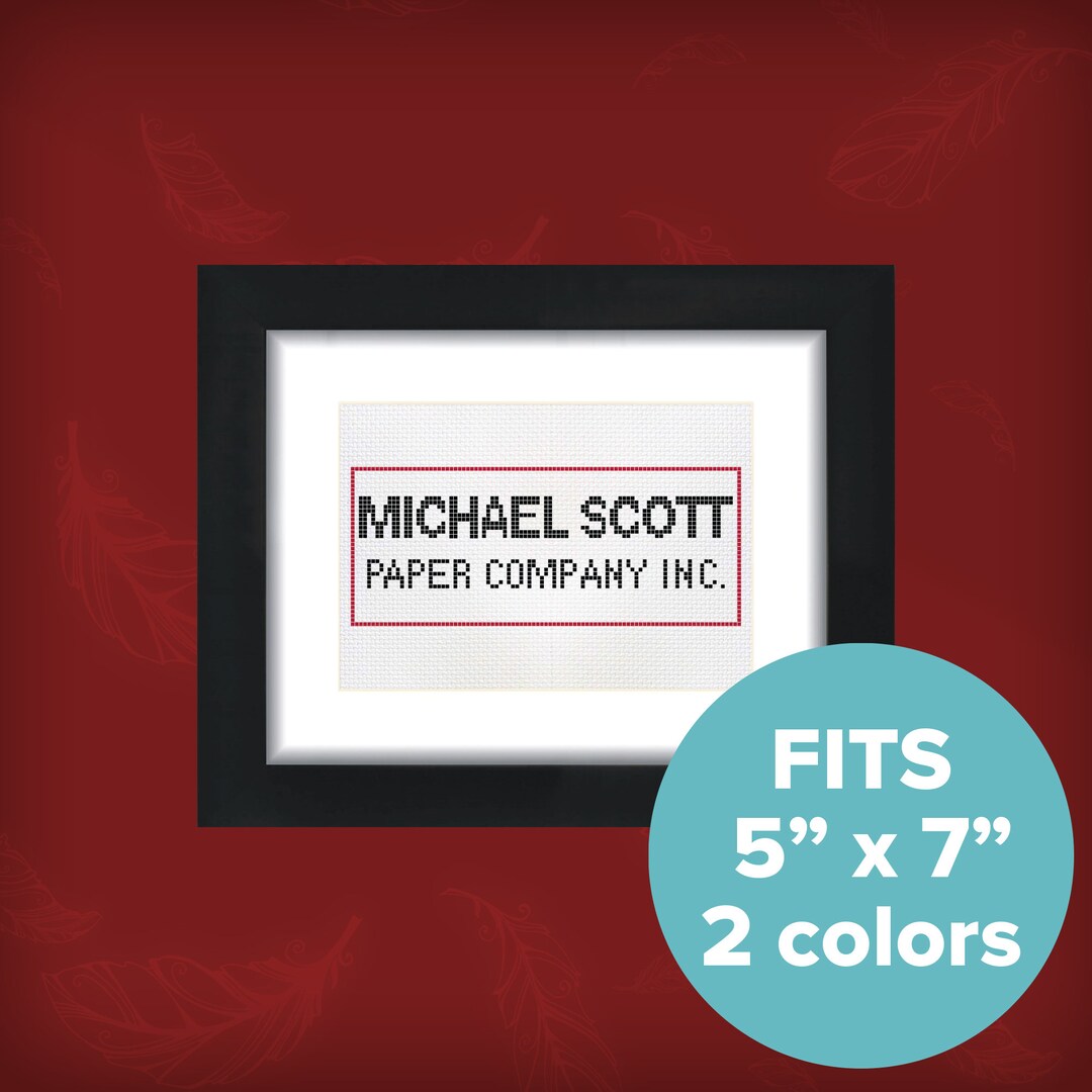 The Office | Michael Scott Paper Co. | 6.65" X 2.7" | Cross Stitch ...