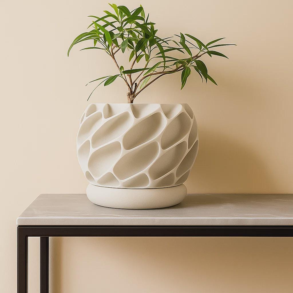 3D Printed Flower Pot | Stylish Modern Planter | Desk Plant Pot With ...