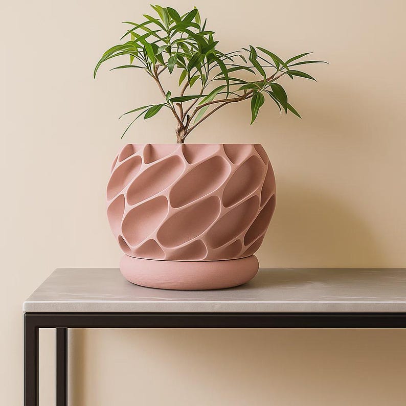 3D Printed Flower Pot | Stylish Modern Planter | Desk Plant Pot With ...