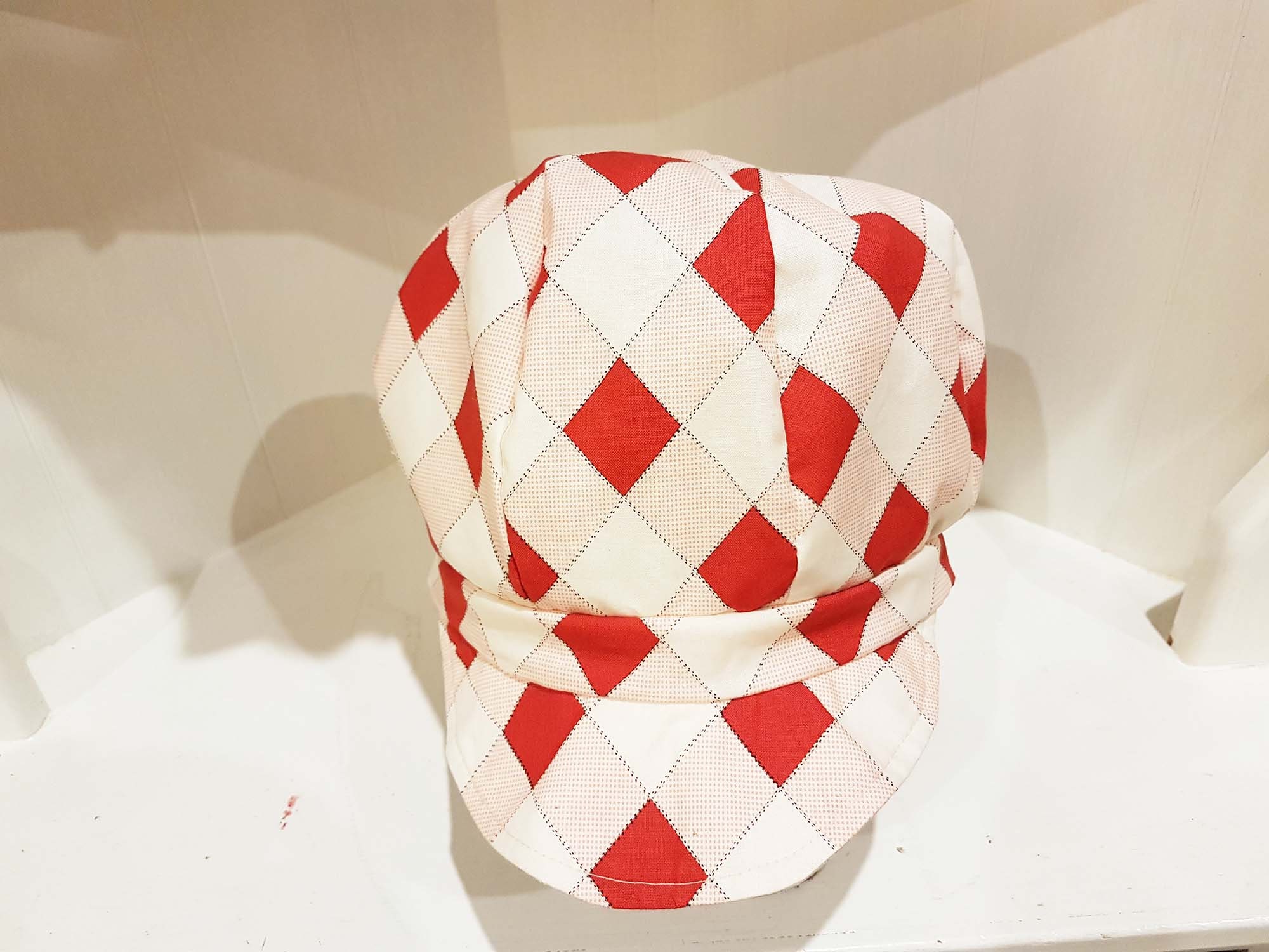 Slouchy Hat, Reversible, Red White Cap, Australian Made, Ooak Unisex ...