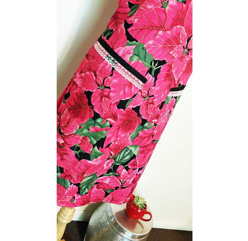 Pink Tunic Dress. Pink Flowers Dress. Australian Made. Retro Flowers ...