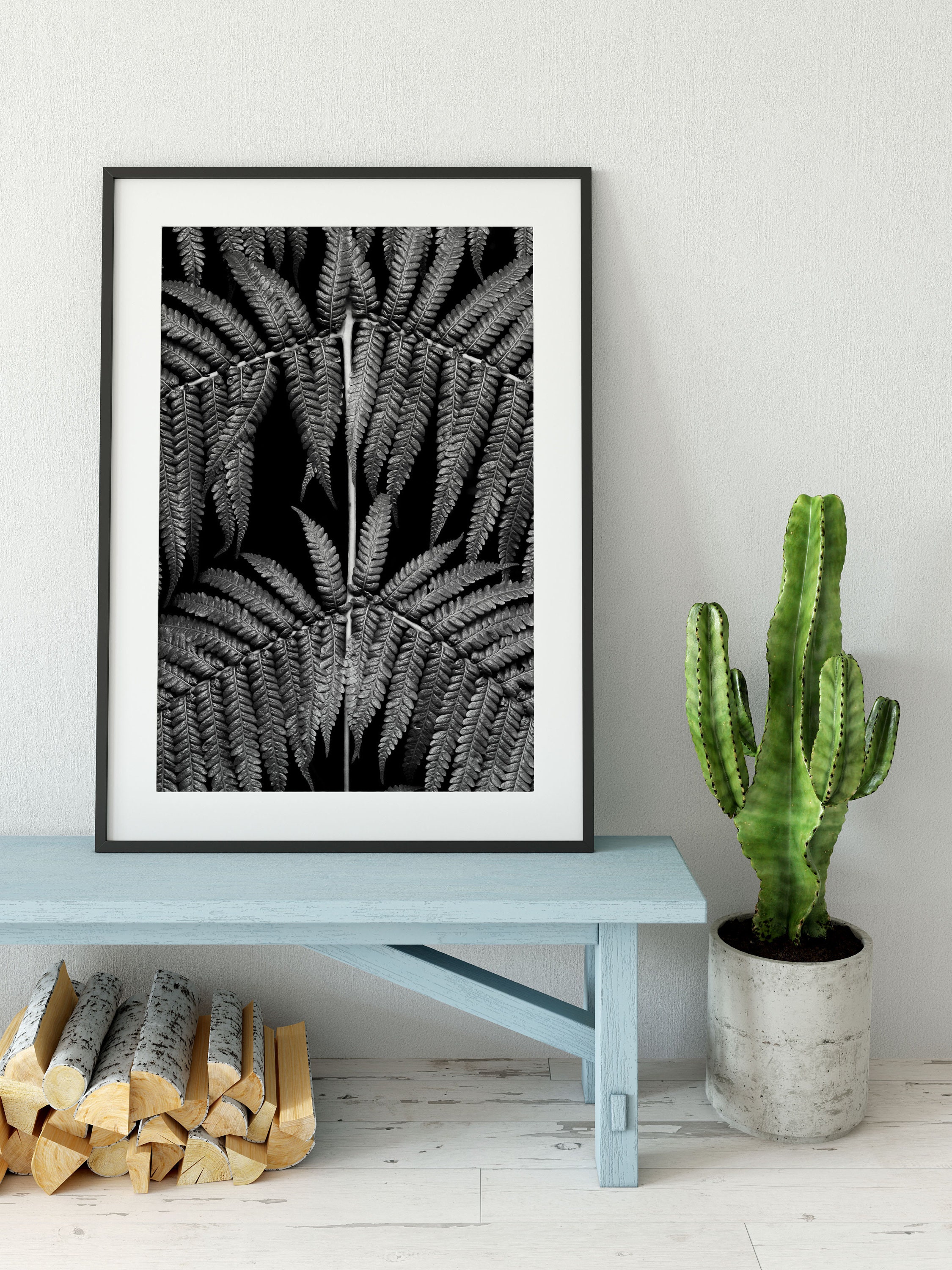 Abstract Black and White Fern Print Leaf Photography Abstract Macro ...