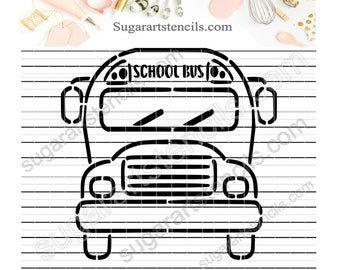 School bus stencil | Etsy