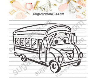 School bus stencil | Etsy