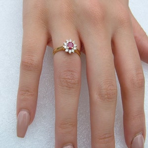 Gold Diamond and Ruby Ring-kate Middleton Ring-gold Ring-ruby Ring ...