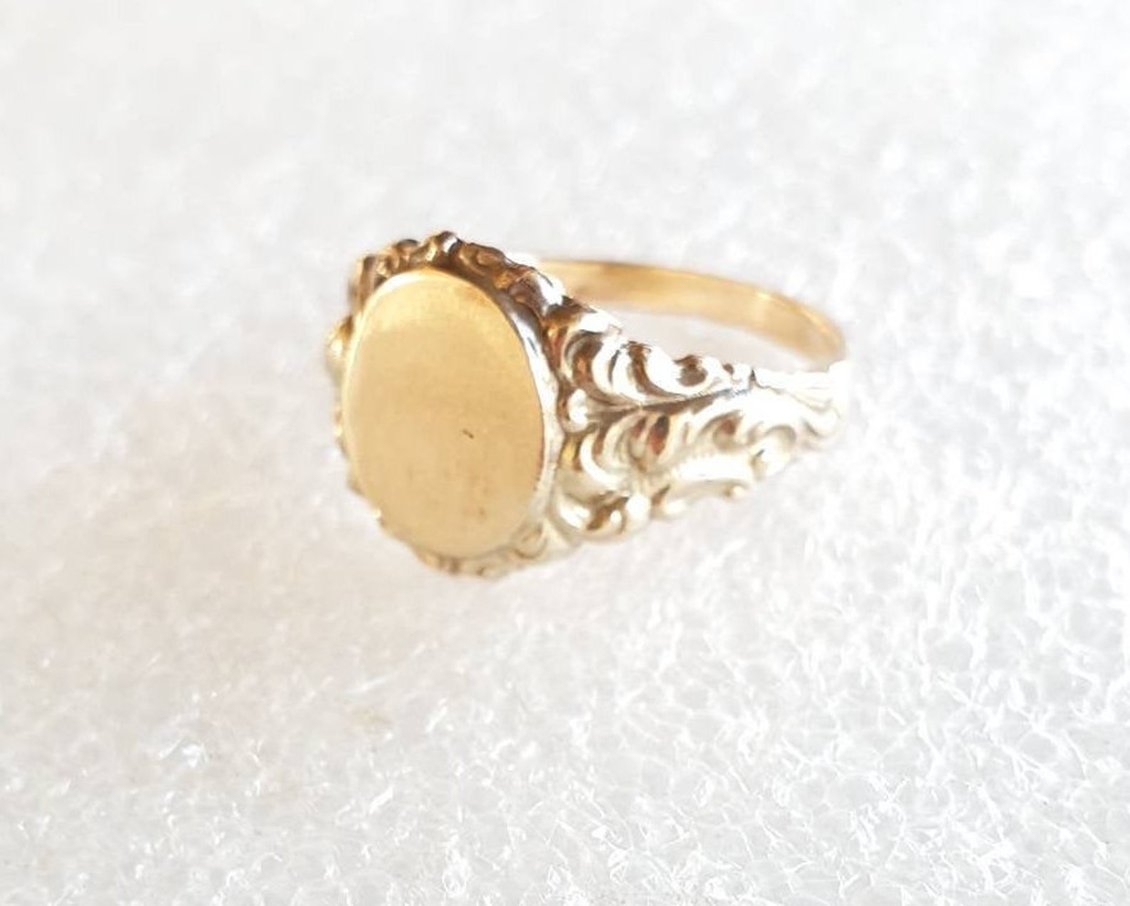 Signet Ring Antique Style Signet Ring10 Carat Gold Signet - Etsy