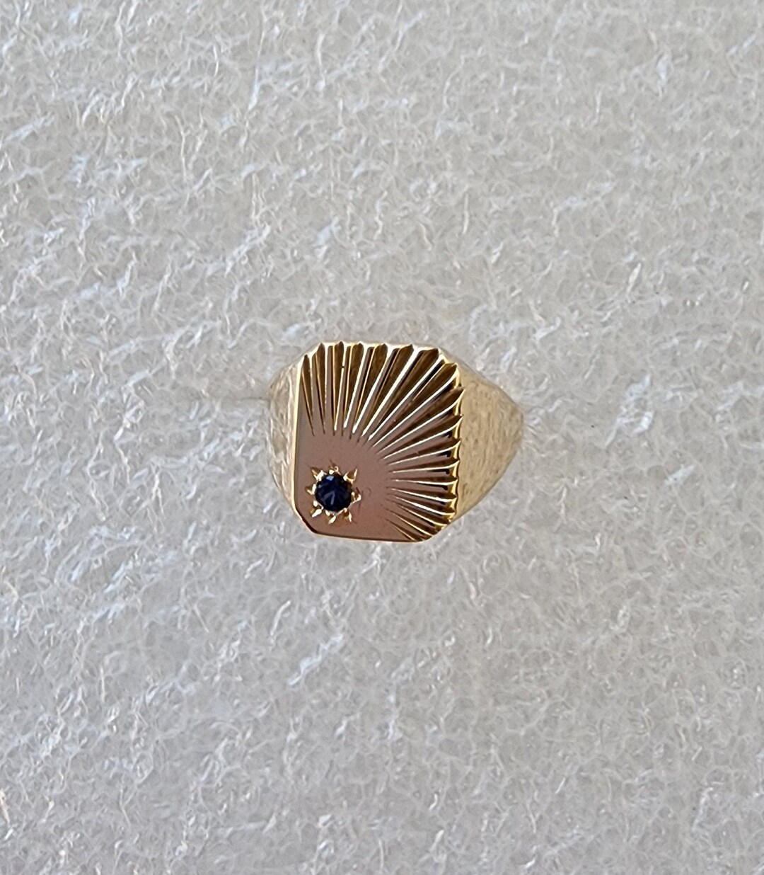 Large Signet Ring With Sapphire. Signet With a Gorgeous Face Set With a ...