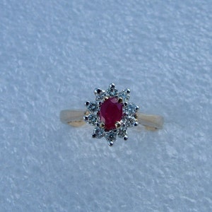Gold Diamond and Ruby Ring-kate Middleton Ring-gold Ring-ruby Ring ...