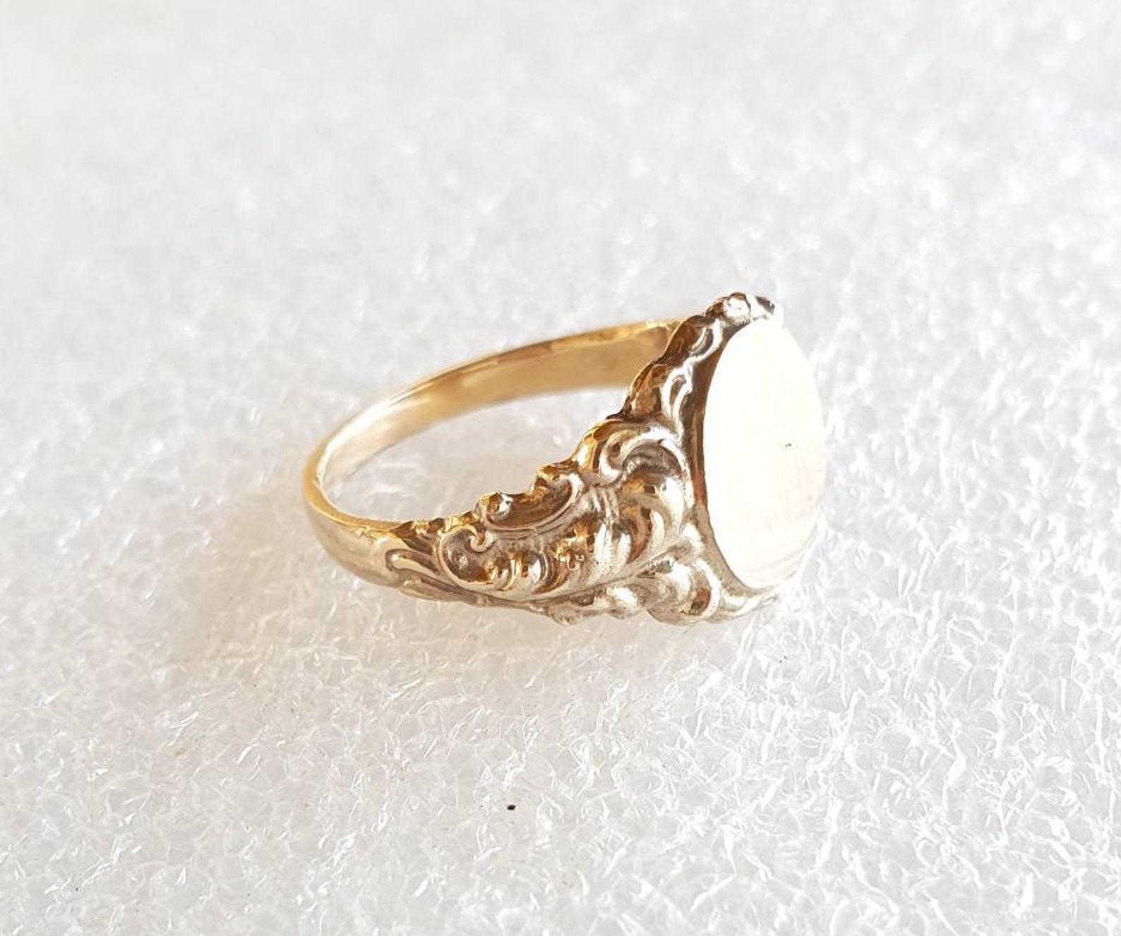 Signet Ring Antique Style Signet Ring10 Carat Gold Signet - Etsy