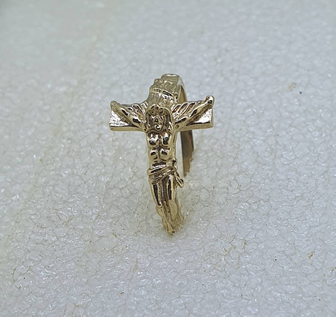 Crucifix Ring 10k Crucifix Ring Gold Crucifix Ring 10 Carat - Etsy