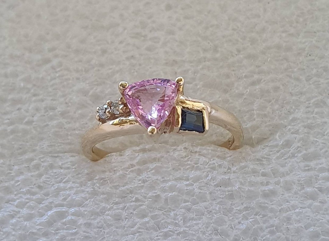 Pink and Blue Sapphire, Blue and Pink Sapphire and Diamond Engagement ...