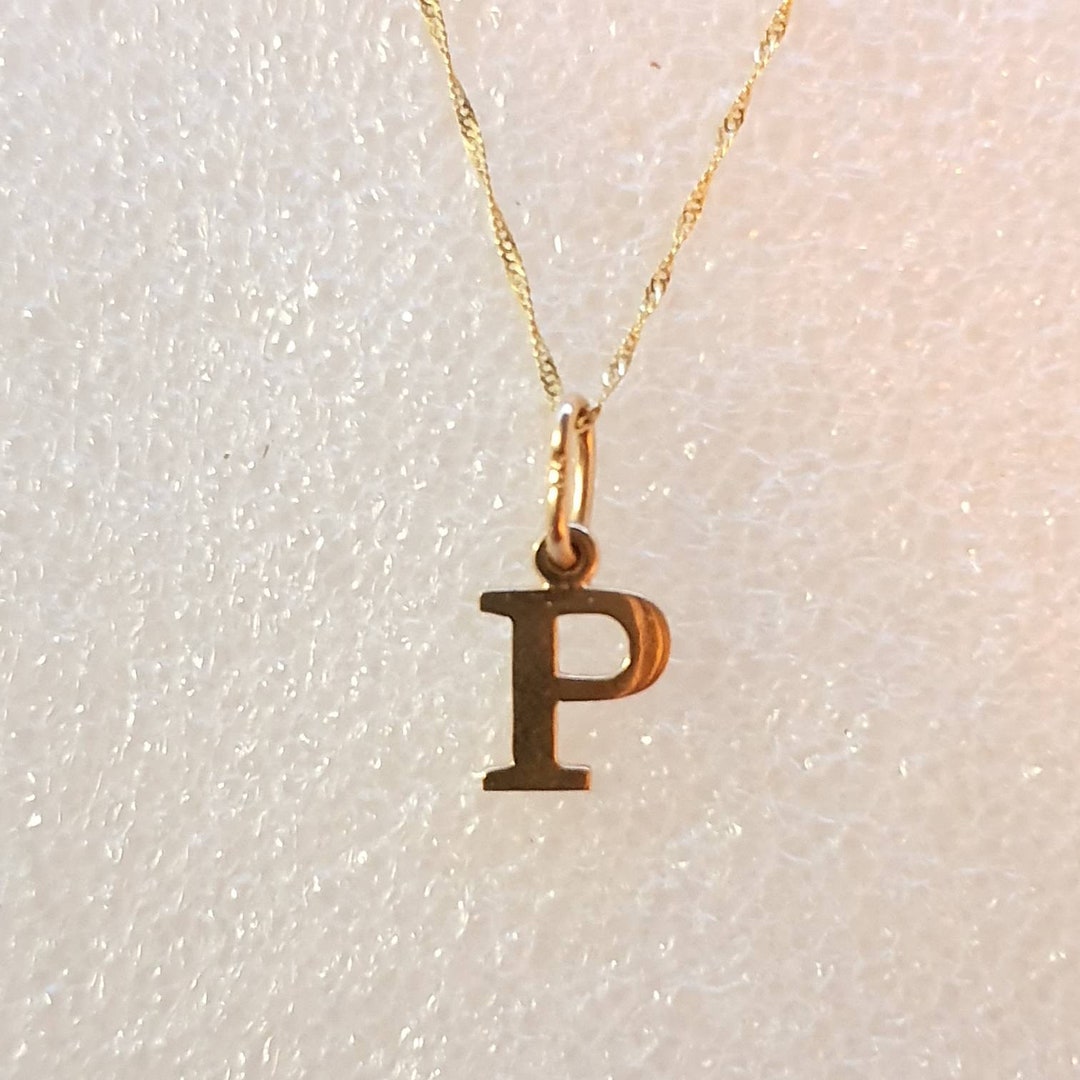 Gold Charm Alphabet Charm Letter P Identity Charm Gold Alphabet ...