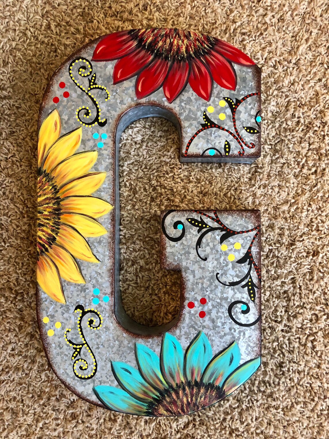Metal Letters Custom Painted | Etsy