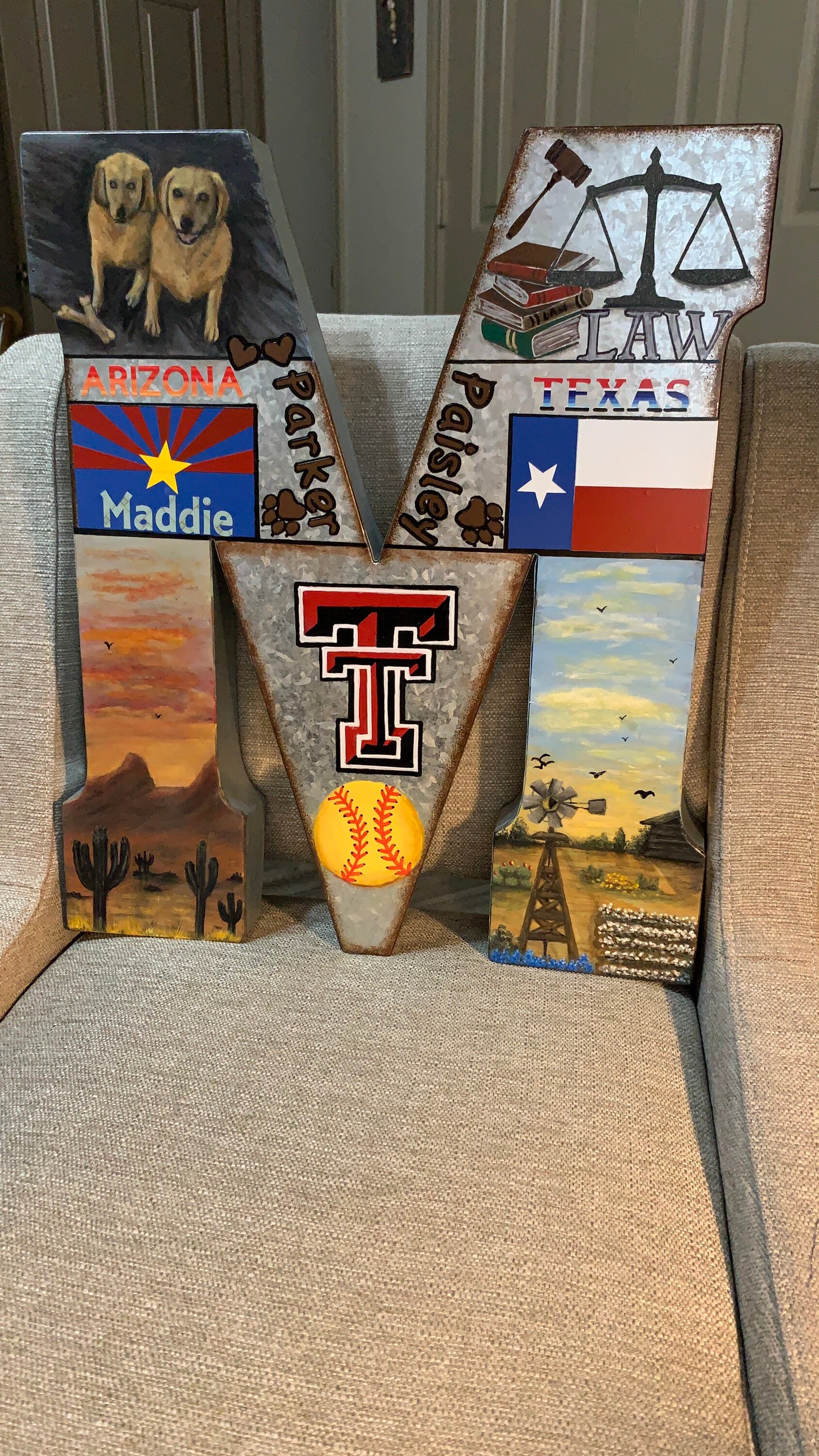 Metal Letters Custom Painted - Etsy