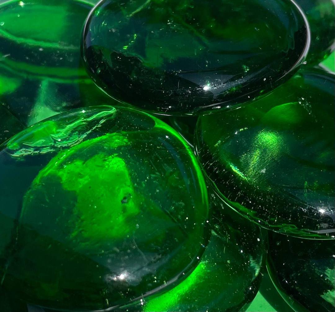 10 Lbs Large Green Glass Gems 35-45 Mm Approx 1.5 Inch Clear Non ...