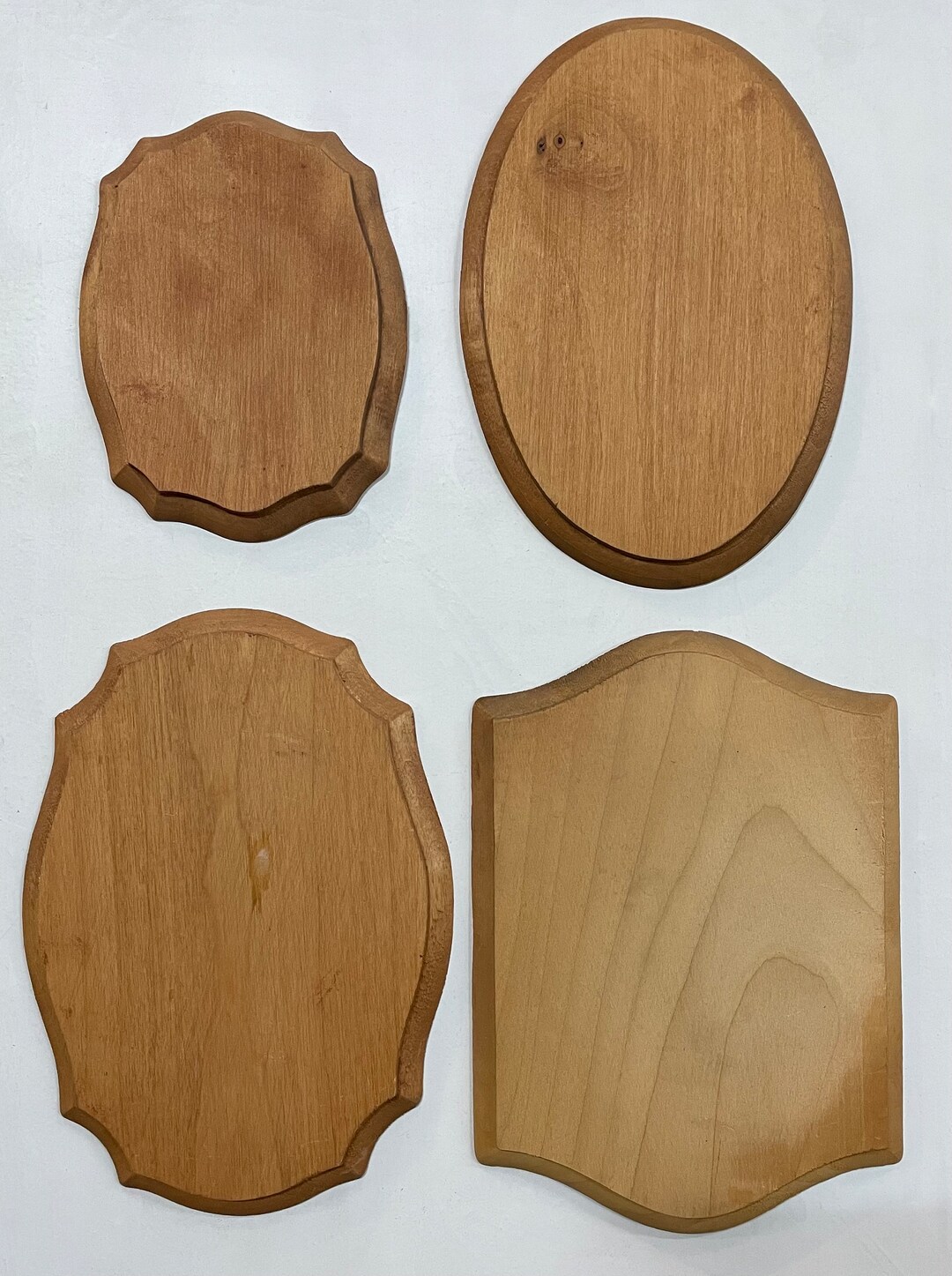 Vintage Antique Pine Wood Plaques 4 Piece Set - Etsy