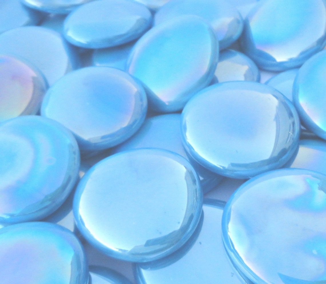 10 Lbs Large Sky Blue Glass Gems 35-45 Mm Approx 1.5 Inch Opaque ...