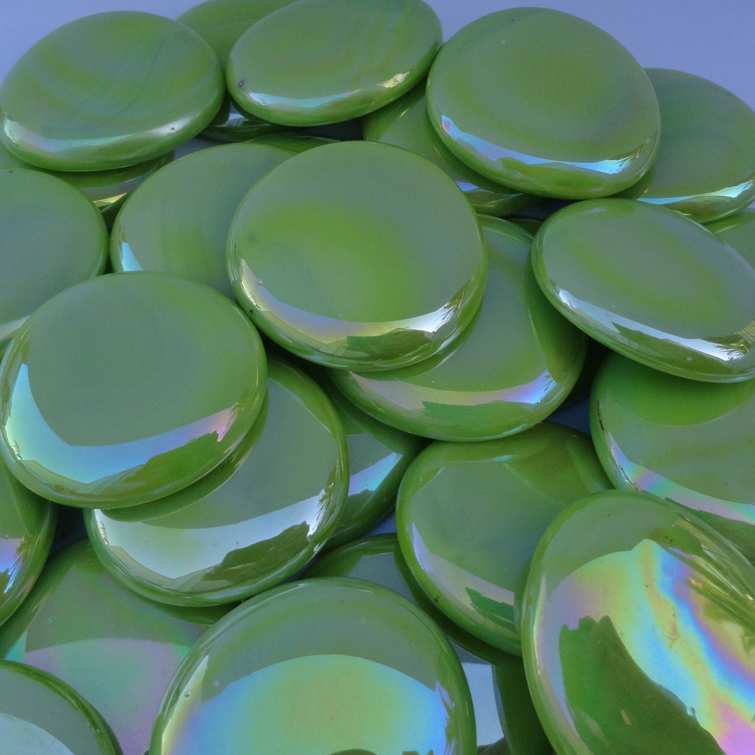 10 Lbs Large Green Glass Gems 35-45 Mm Approx 1.5 Inch Opaque ...