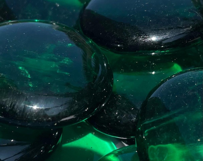 10 Lbs Large Emerald Green Glass Gems 35-45 Mm Approx 1.5 Inch Clear ...