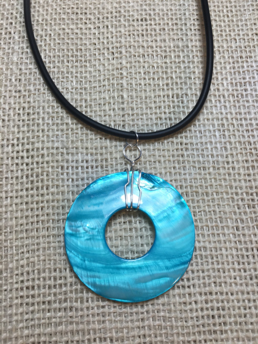 The Joyful Heart Foundation Blue Shell Pendant No More Necklace - Etsy