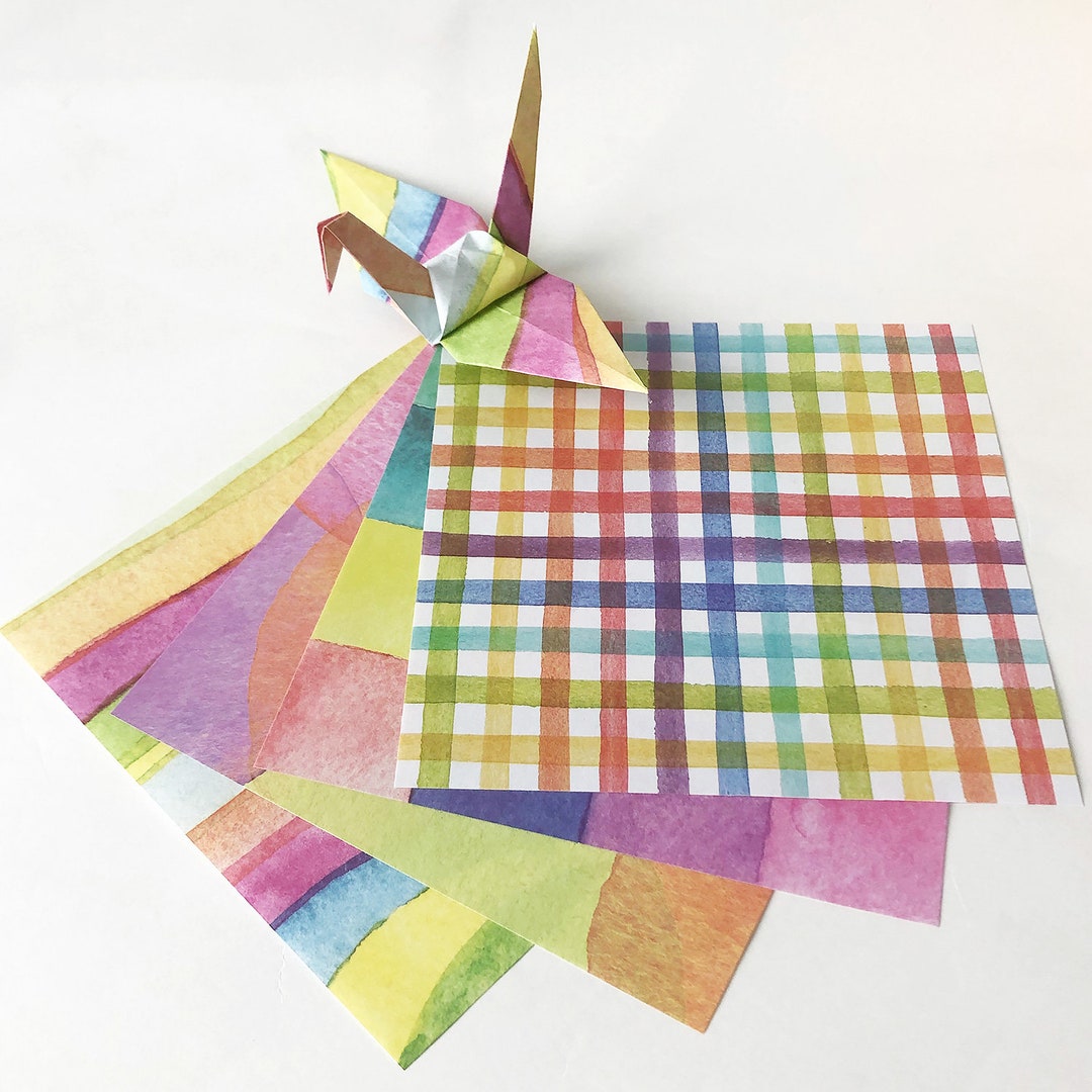 Origami Paper Sheets - Water Color Design Pattern - 48 Sheets Paper ...