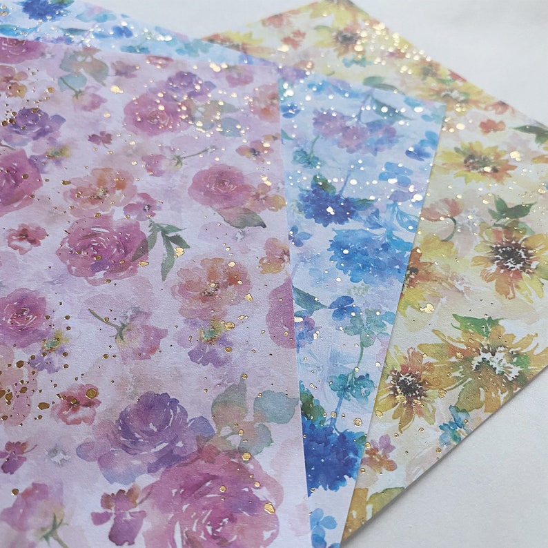 Origami Paper Sheets Season Flower Design 12 Sheets for - Etsy