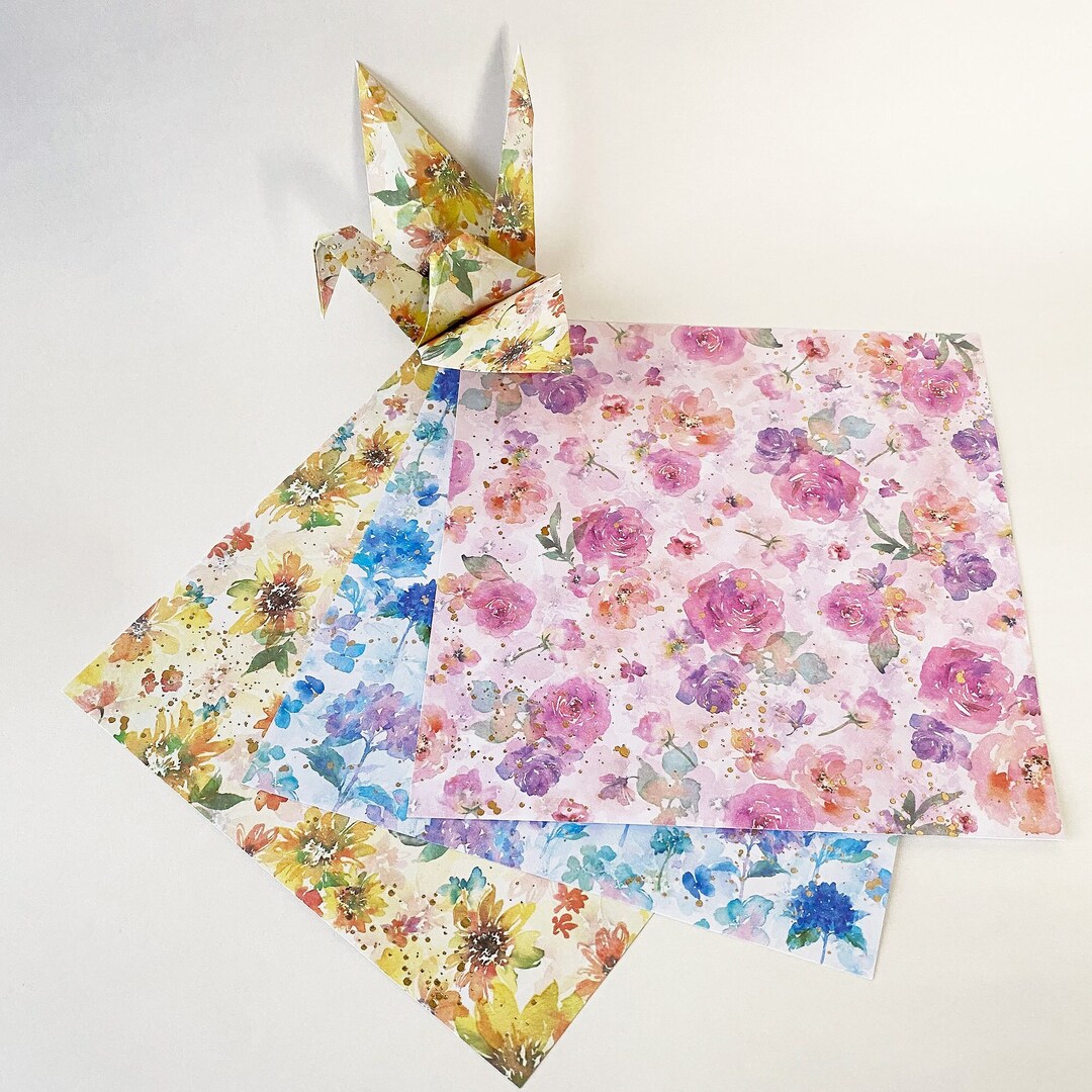 Origami Paper Sheets Season Flower Design 12 Sheets for Paper Craft and ...